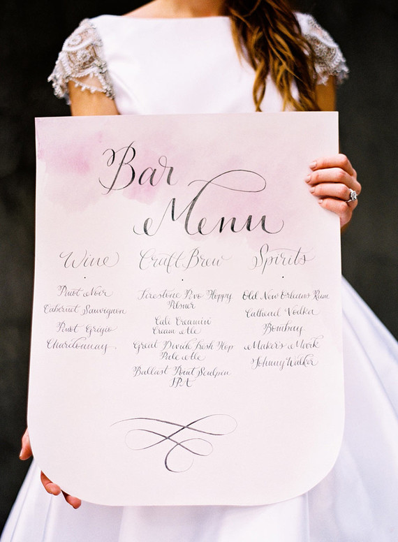 Calligraphy menu | Wedding & Party Ideas | 100 Layer Cake